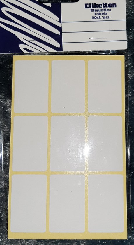 Wibra Zelfklevende etiketten - 90x label - 40 x 24 mm - Wit | bol