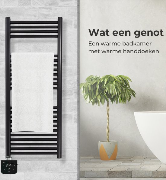 SYLRO® -WIFI- BADKAMER RADIATOR-RECHT-ZWART-180CMX50CM | bol.com