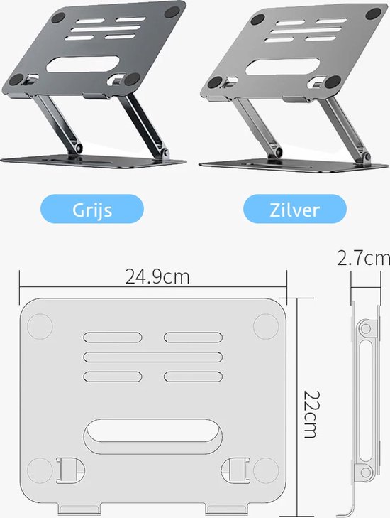 Laptop Standaard - Ergonomische Laptophouder -Universeel 10 tot 17 inch ...