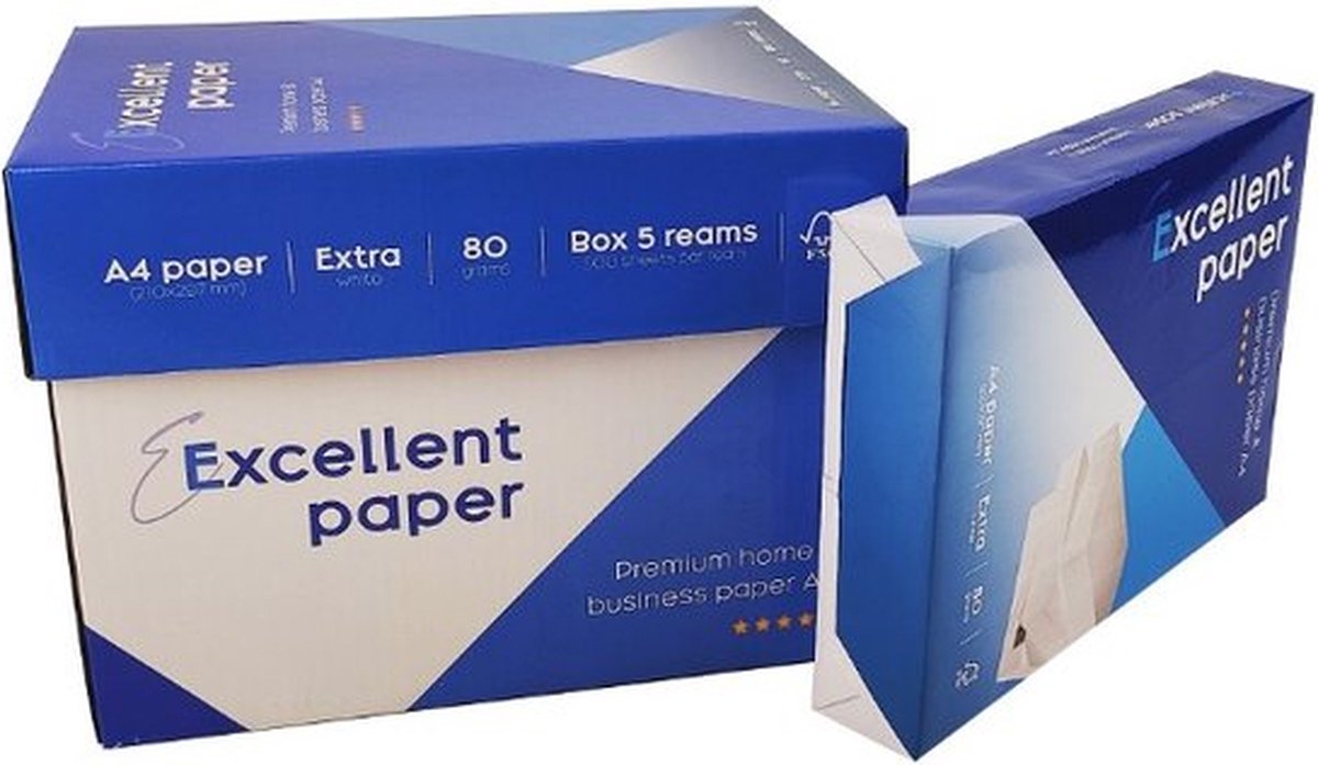 Printpapier E-paper A4 - 80 grams - 5 pakken met 500 vellen | bol.com