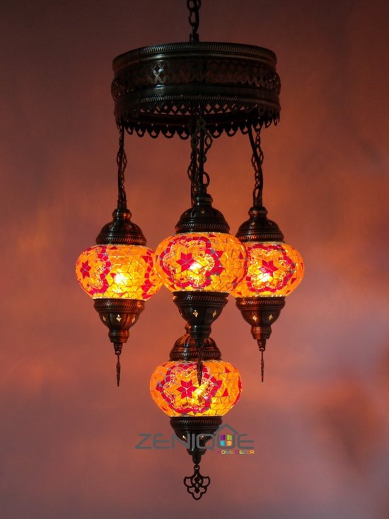 Turkse Lamp - Hanglamp - Mozaïek Lamp - Marokkaanse Lamp - Oosters Lamp ...