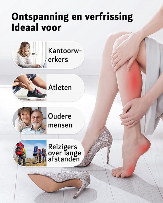 Voetmassage Apparaat - 4 Intensiteiten - 6 Massage Modi voor Kuiten ...
