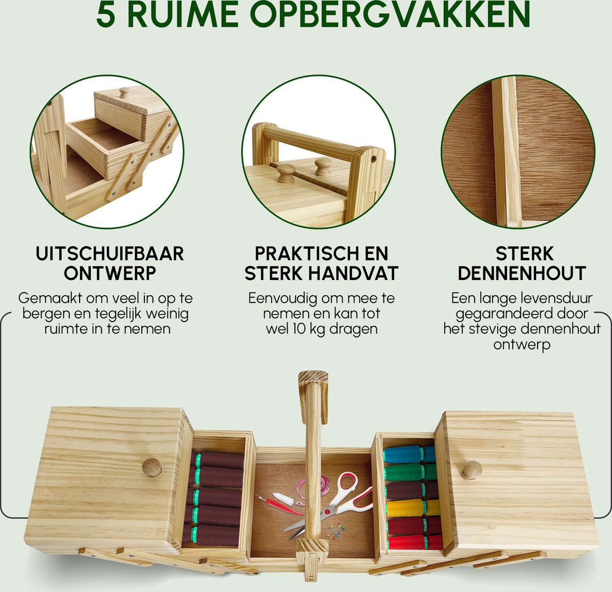 Quality Goods Naaidoos - Naaidoos Opbergbox - 6.5 Liter - 5 Vakken ...