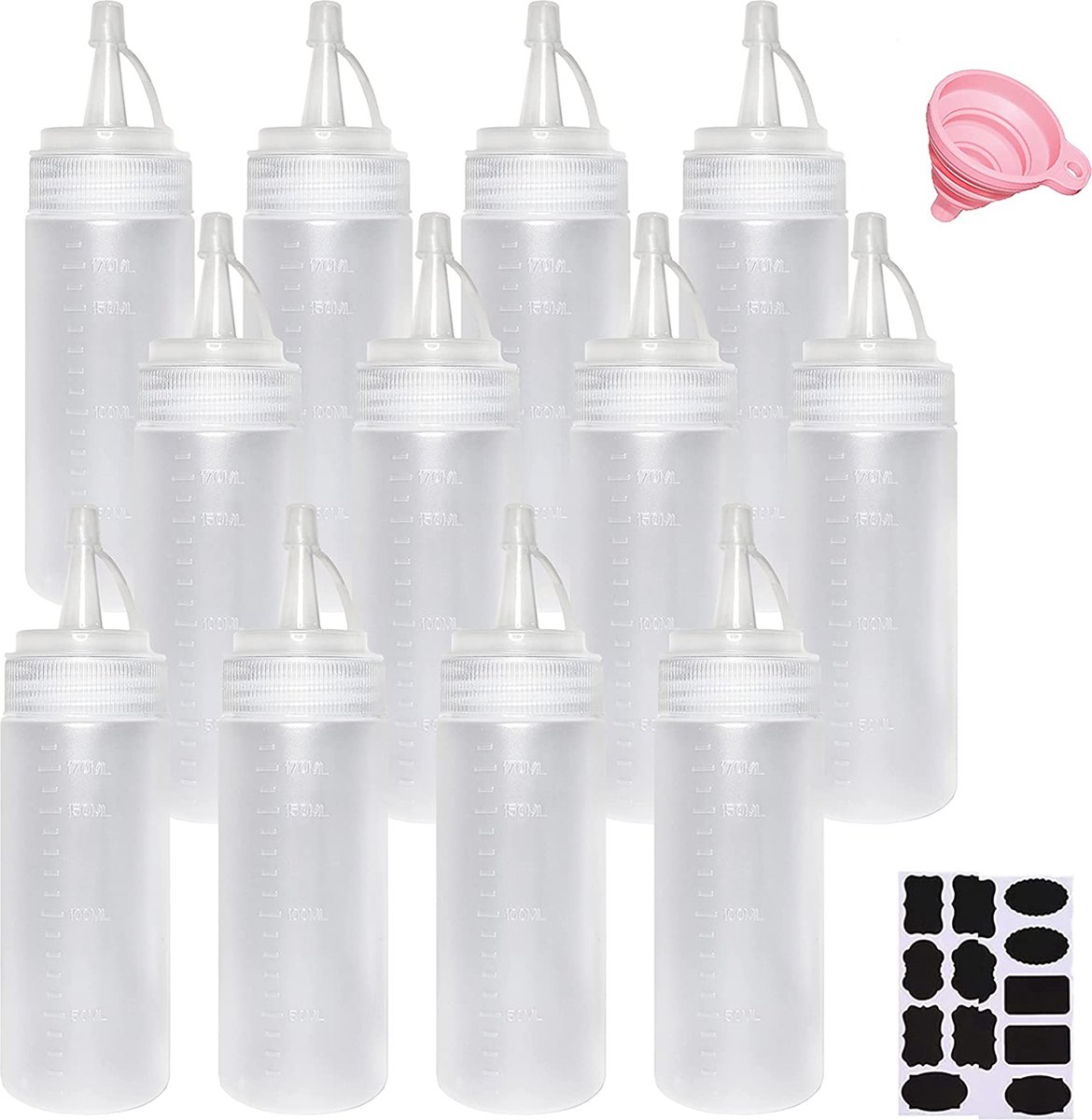 12 stks 200 ml (6.7 oz) Knijpfles, Plastic Knijpfles Met Doppen ...