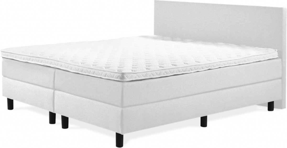 Boxspring Luxe 180x200 Glad Wit Lederlook | bol.com