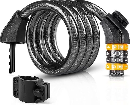 Fietsslot, cijfercode, 120 cm/150 cm, fietsslot, kabelslot, hoge ...