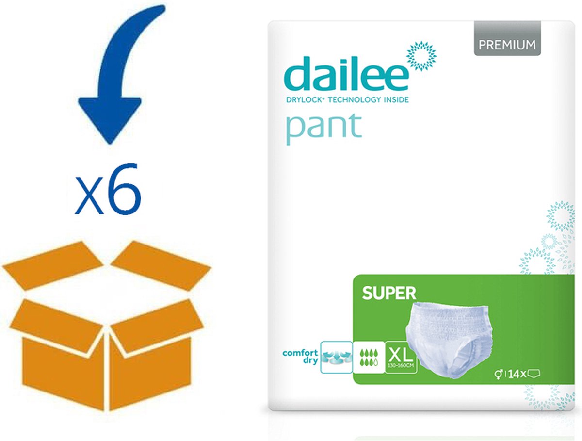 Dailee Pants Premium Super Extra Large - 6 pakken van 14 stuks ...