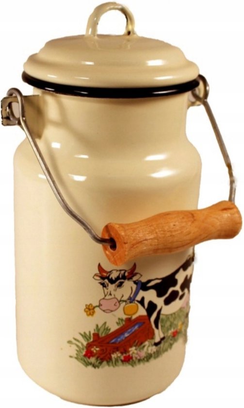 Melkkan 1L ,met deksel, Melkkan met koe. Inhoud 1L | bol.com