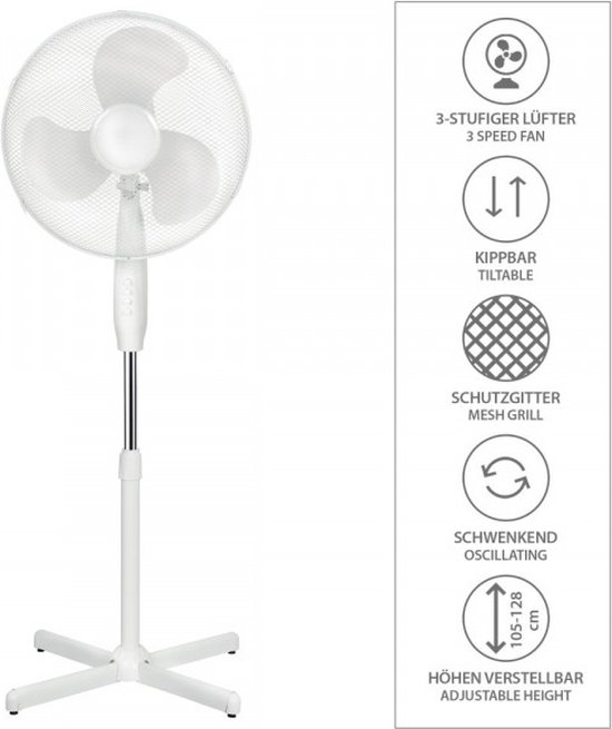 PowerLine Statiefventilator SkyBlue 40cm - ventilator - Staande ...