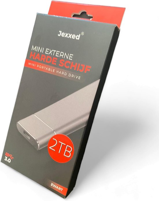 Mini externe harde schijf 2 TB - Zwart - Mobiele draagbare externe ...
