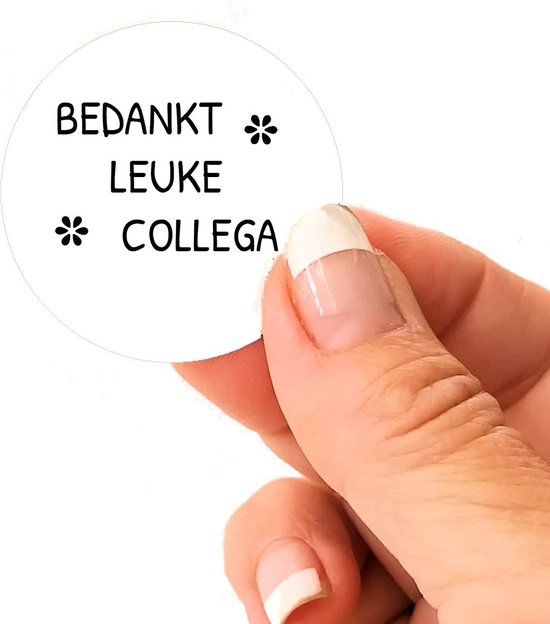 Stickers wit bedankt leuke collega 4cm 48 stuks - afscheid werk - cadeautje | bol