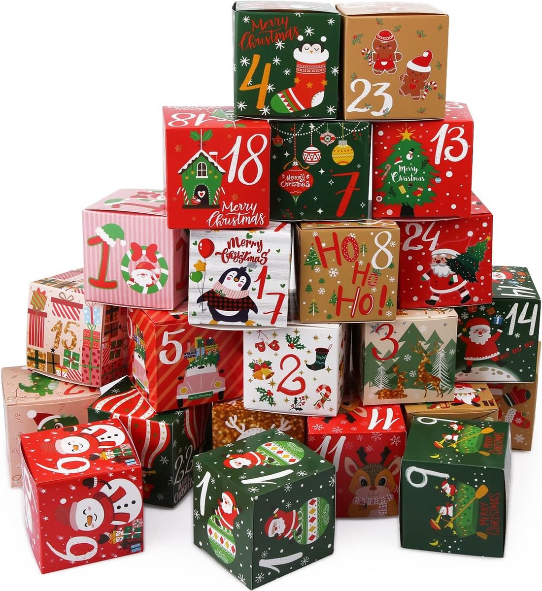 adventskalender - 24 Stuks - adventskalender kinderen - adventkalender ...