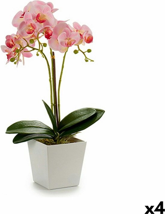 Decoratieve plant Orchidee 20 x 47 x 33 cm Plastic (4 Stuks) | bol