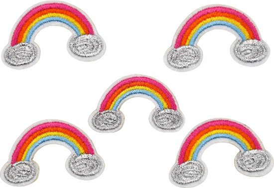 Regenboog Strijkembleem - Set van 5 - Strijkembleem - Stof- en Strijk ...