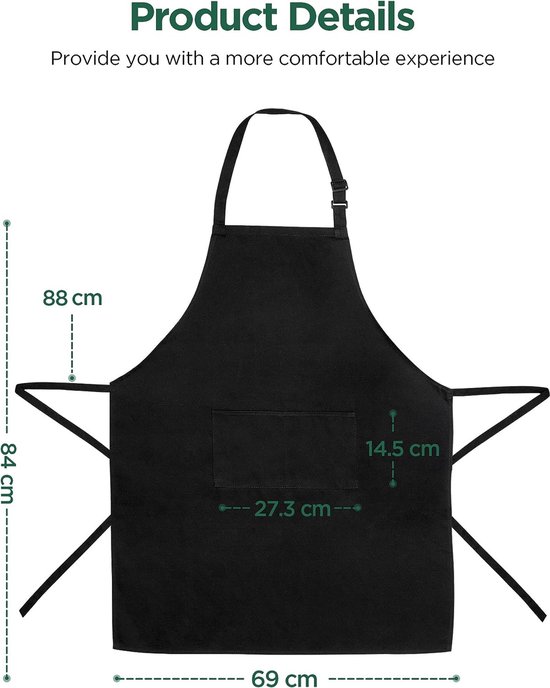 Waterdichte schort met verstelbare schouderbanden, 2 stuks | bol