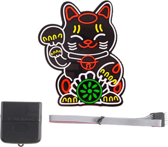 Auto Raam JDM Gelukkige Kat - Neon Auto Sticker - Auto verlichting ...