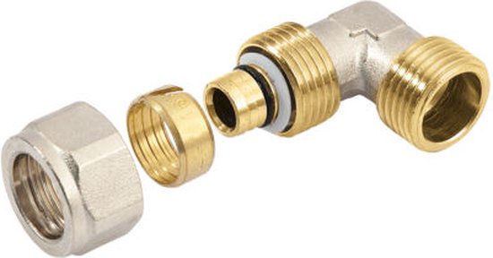 Bonfix Alu-knel messing knelkoppeling knie / bocht 26mm x 3/4 inch buitendraad FR | bol