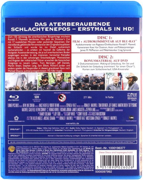 Gettysburg (Director's Cut) (2 disc special edition Blu-ray) (Blu-ray), Stephen Lang |... | bol