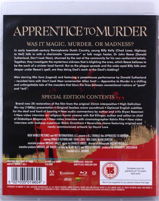 Apprentice To Murder (Blu-ray), Chad Lowe | Dvd's | bol