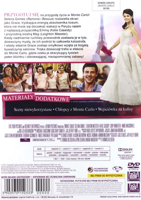 Monte Carlo [DVD] (Dvd), Selena Gomez | Dvd's | bol