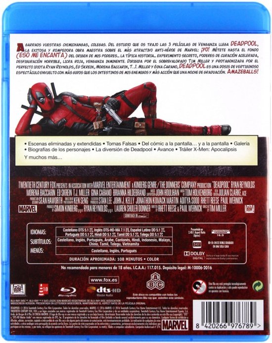 Deadpool [Blu-Ray] (Blu-ray), Ed Skrein | Dvd's | bol