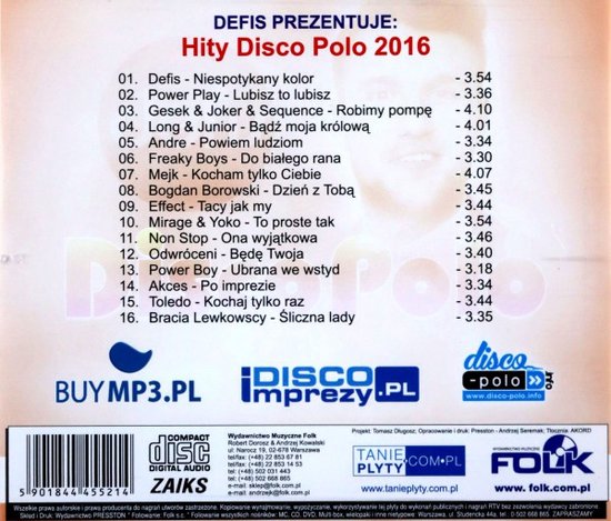 Defis Prezentuje - Hity Disco Polo [CD], Orkiestra Dni Naszych | Muziek | bol