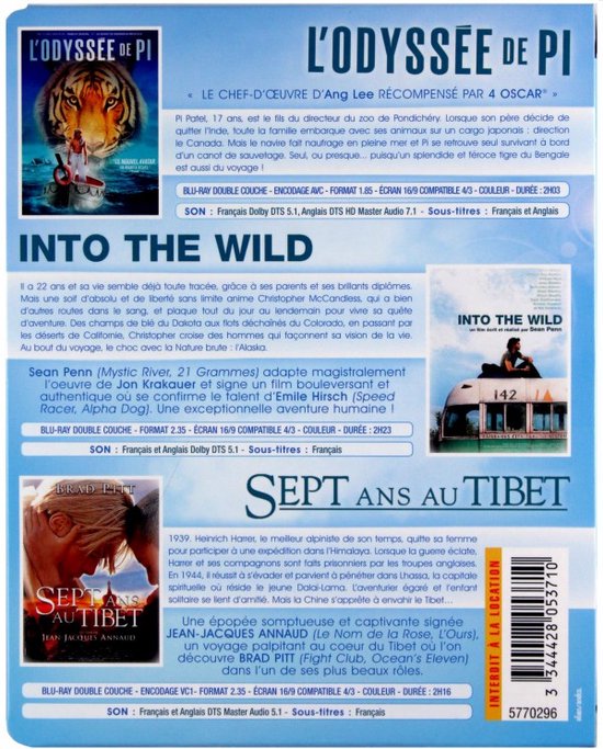 Life of Pi / Seven years in Tibet / Into the Wild (Życie Pi / Siedem ...