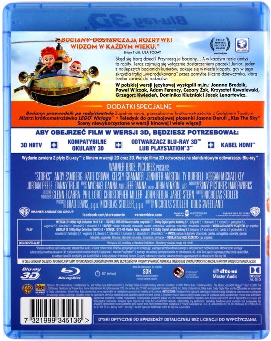 Storks [Blu-Ray 3D]+[Blu-Ray], Andy Samberg | Dvd's | bol