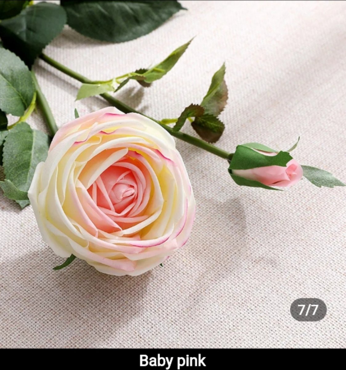 Real Touch Baby Pink Double Headed Rose - 2 Knoppen - Roze ...