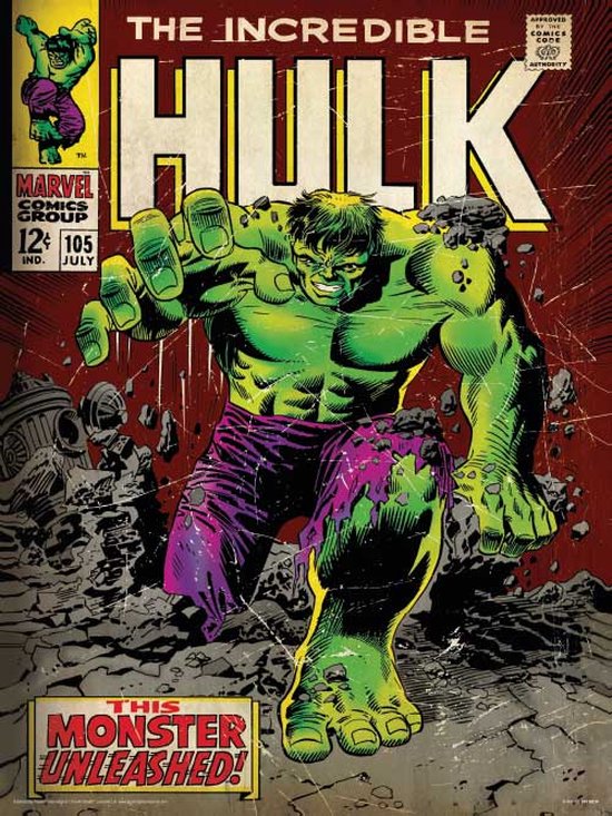 Incredible Hulk Monster Unleashed Art Print 30x40cm | Poster | bol