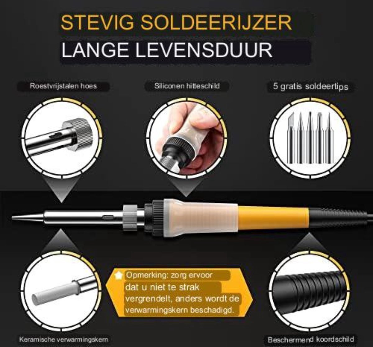 Elysium - Soldeerbout - Soldeerstation - Soldeerset - Geel | bol.com