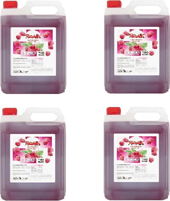 Raak Limonadesiroop framboos zero, can 4X5 ltr | bol