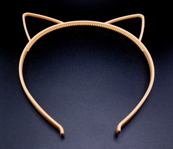 Diadeem met katten oren cremekleur - kinderfeestje - verjaardag | bol
