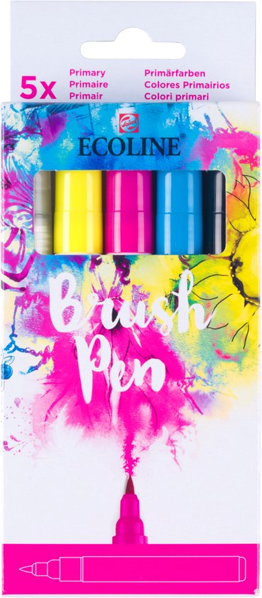 Ecoline Brush Pen set Primair | 5 colours | bol