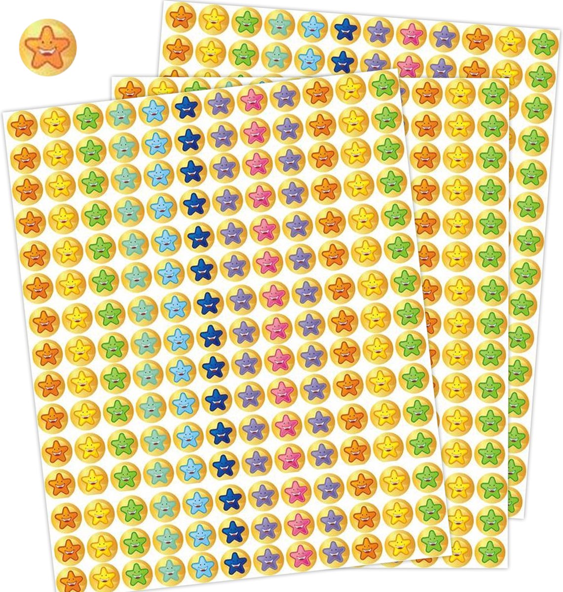 Beloningsstickers Gezellige Smiley Sterren - 1104 Stickers - Stickers ...