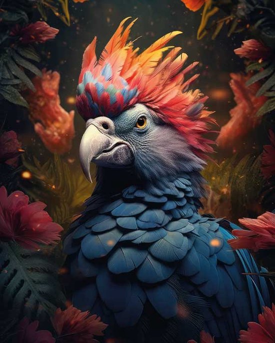 Regal Jungle Bird Art Print 40x50cm | Poster | bol