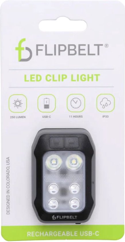 FlipBelt LED Clip Light - Hardlopen - USB-C oplaadbaar - 250 lumen | bol