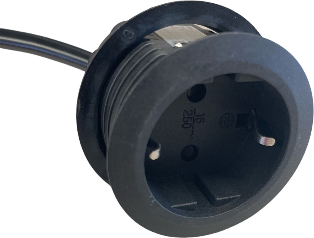 Powerdot mini 51mm inbouw stopcontact, zwart | bol