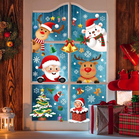 Kerst Raam Stickers Herbruikbare 144 STKS Xmas Raam Stickers Kerst ...