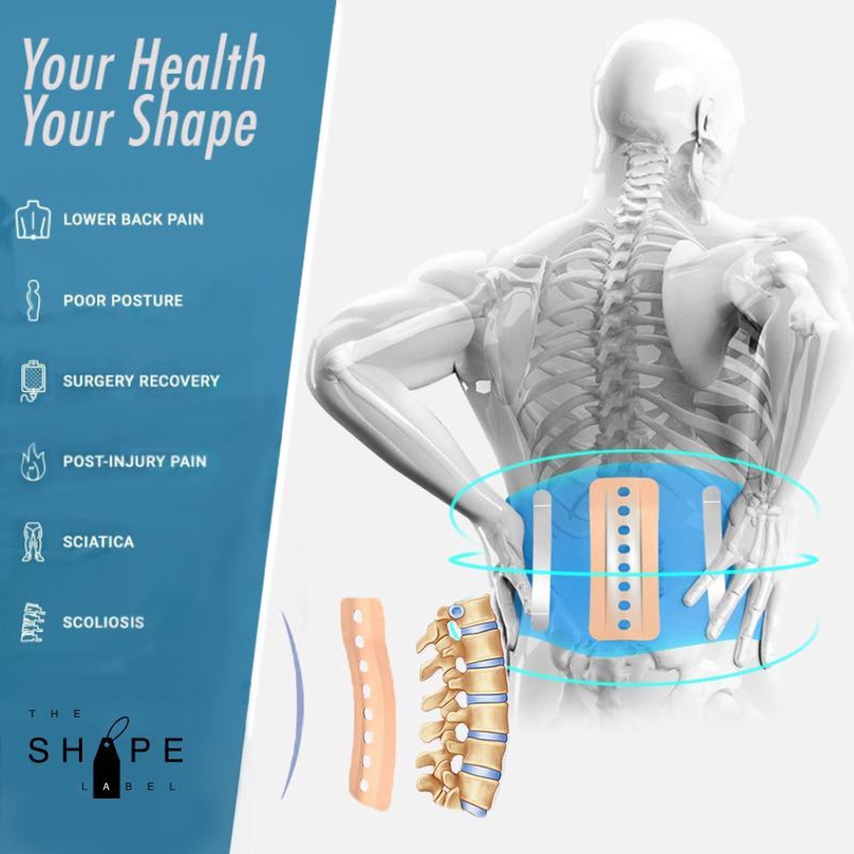 The Shape Label™ - Lumbar Belt Advanced Rugband | Medische Rugbrace ...