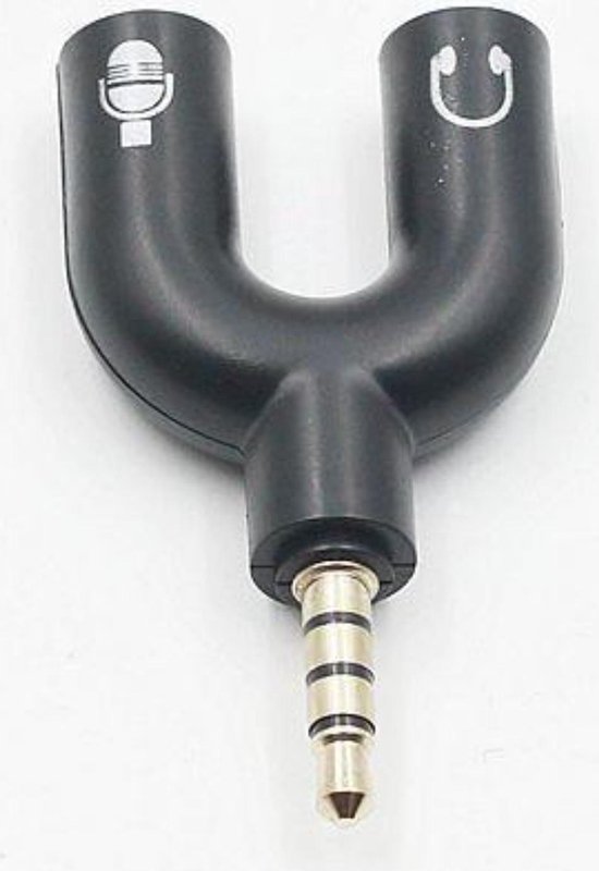 Jack splitter | 3.5mm| Audio | Mic | TRRS | Zwart | bol