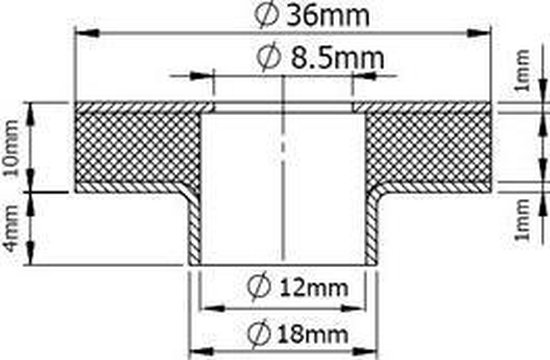 4 STUKS Ringelementen Ringpuffer Ring buffer natural rubber natuurlijk ...