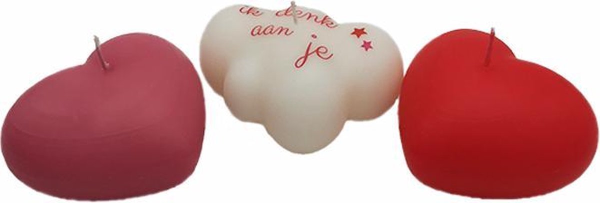Drijfkaarsjes, Drijfkaarsen Hartjes en Wolk, set van 3 stuks | bol.com