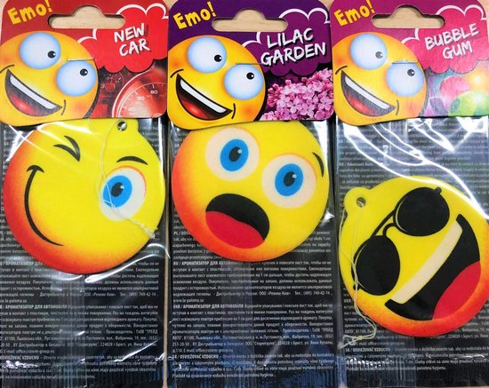 Paloma Emojis auto geur-auto geurverspreider (3stuks)-(New car-Lilac ...
