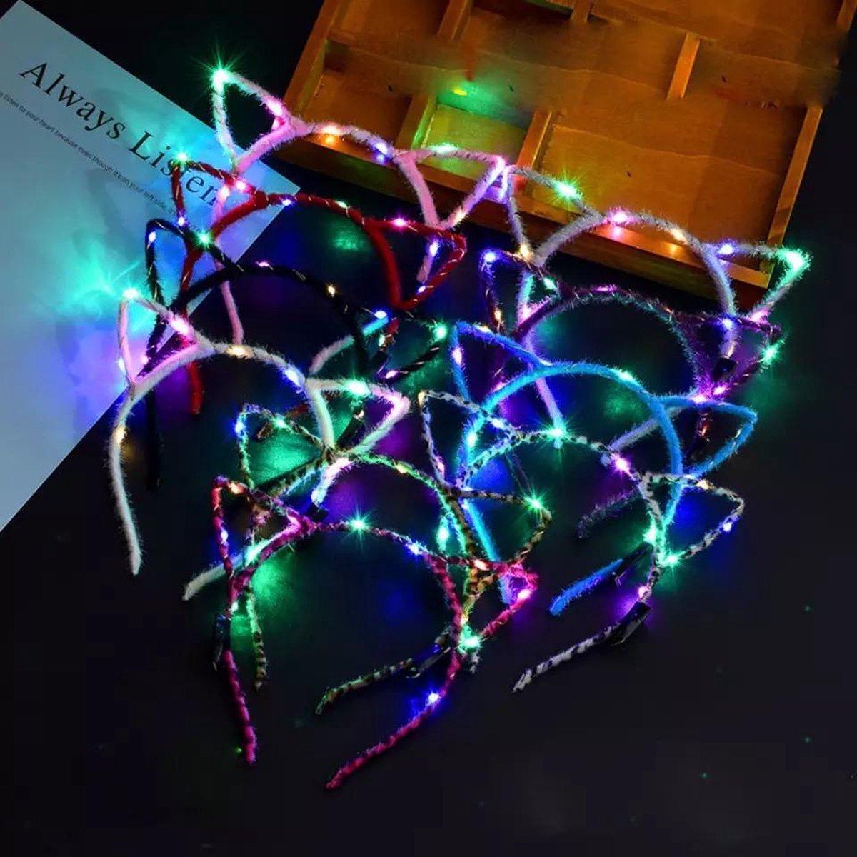 LED Haarband Cat PURPLE - Kerst haarband - Carnaval haarband - Diadeem ...