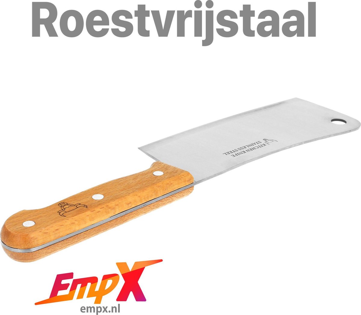 Professionele Hakmes - Hakmes voor vlees - Roestvrij Staal - Hardhout ...