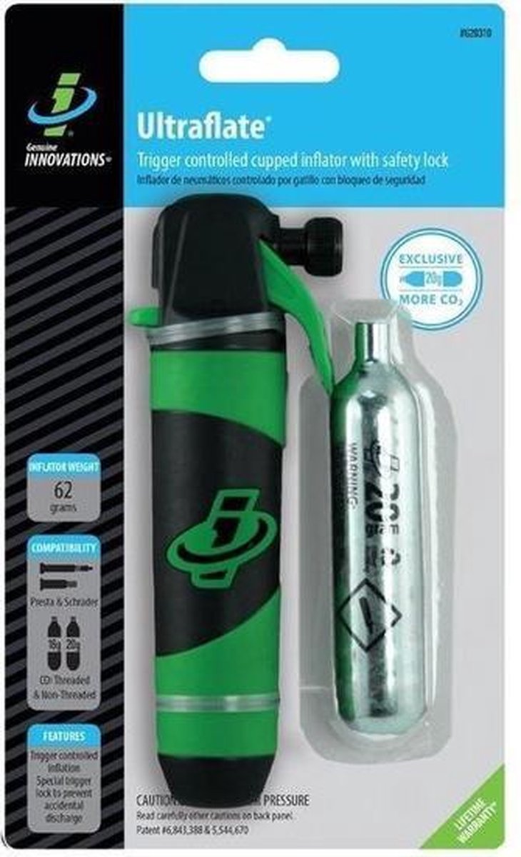 Genuine Innovations Ultraflate Plus CO2-pomp Zwart/groen | bol