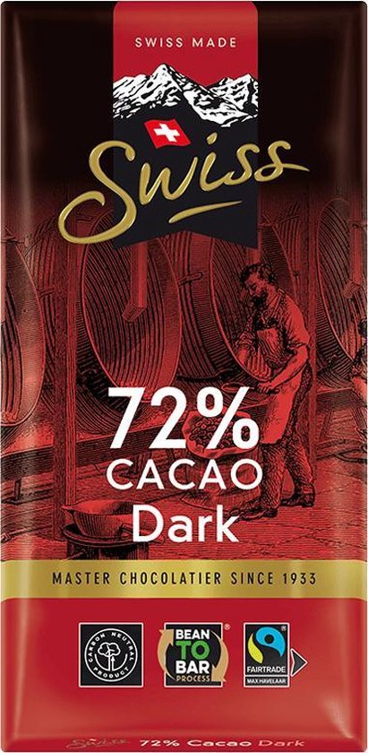 Swiss Dark (72% cacao) - 100g x 14 | bol