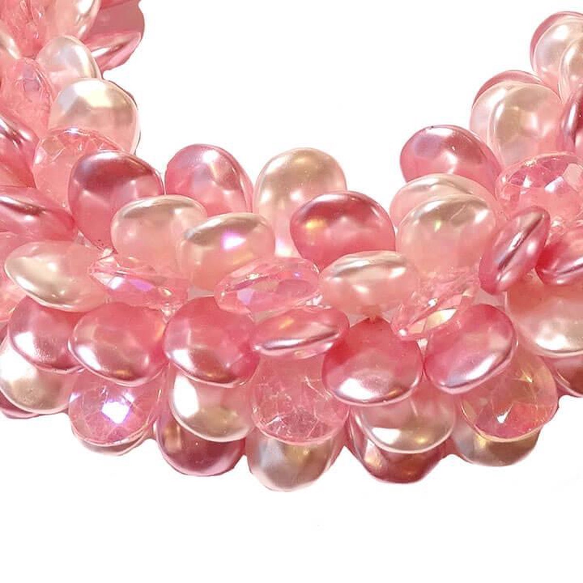 Statement Ketting Multiparel Druppel Collier Roze | bol.com