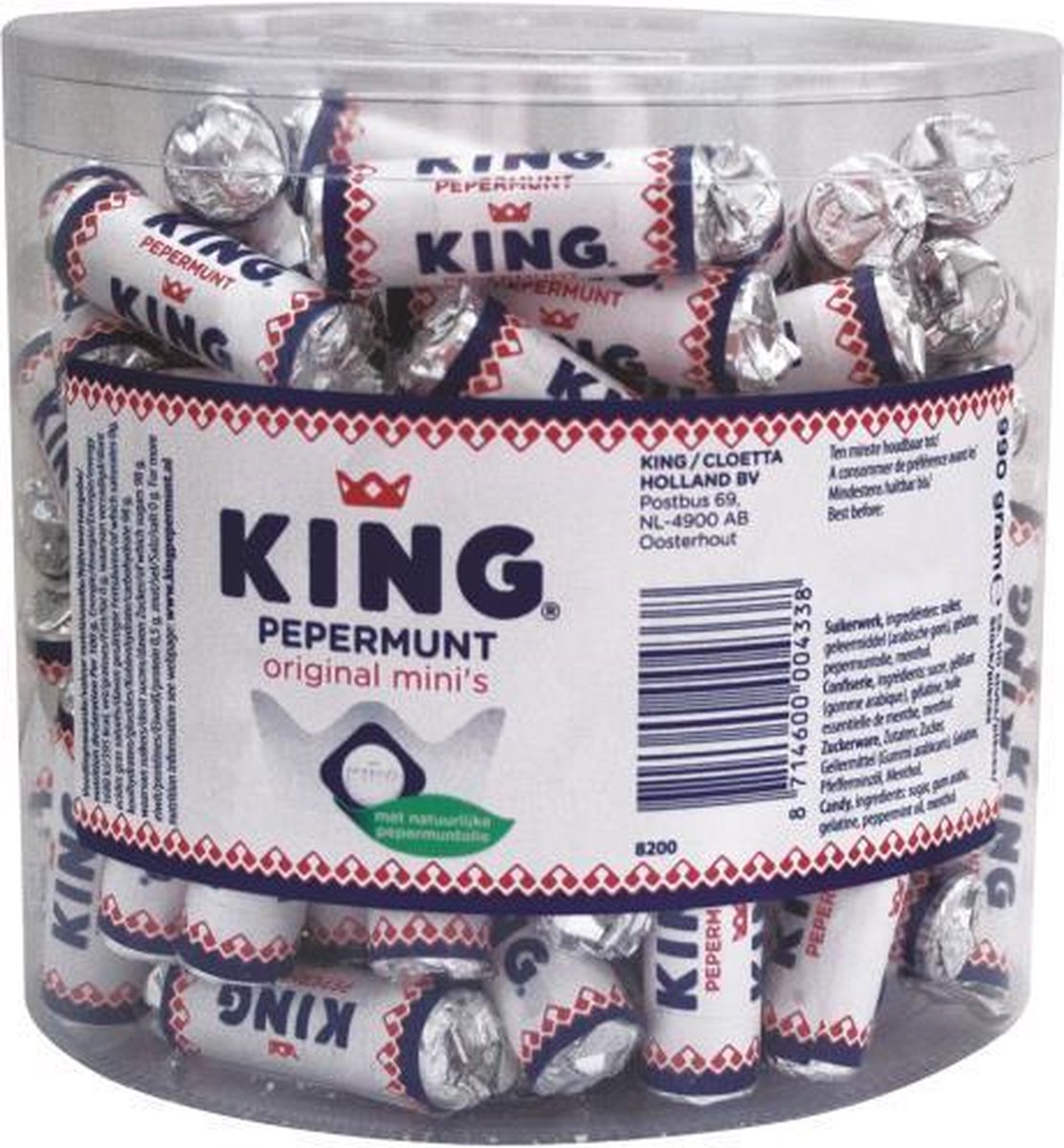 King Pepermunt Rolletjes 1 Silo à 110 stuks Snoep - Verfrisser - Frisse ...
